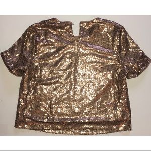 Forever 21 | Tops | Bronze Sequin Crop Top | Poshmark
